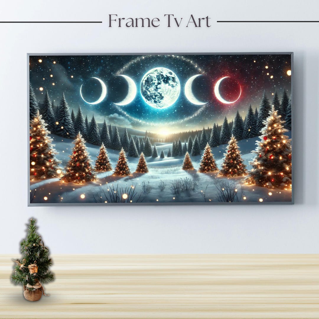 Winter Christmas Moon Phases Landscape for Samsung Frame TV (digital ...