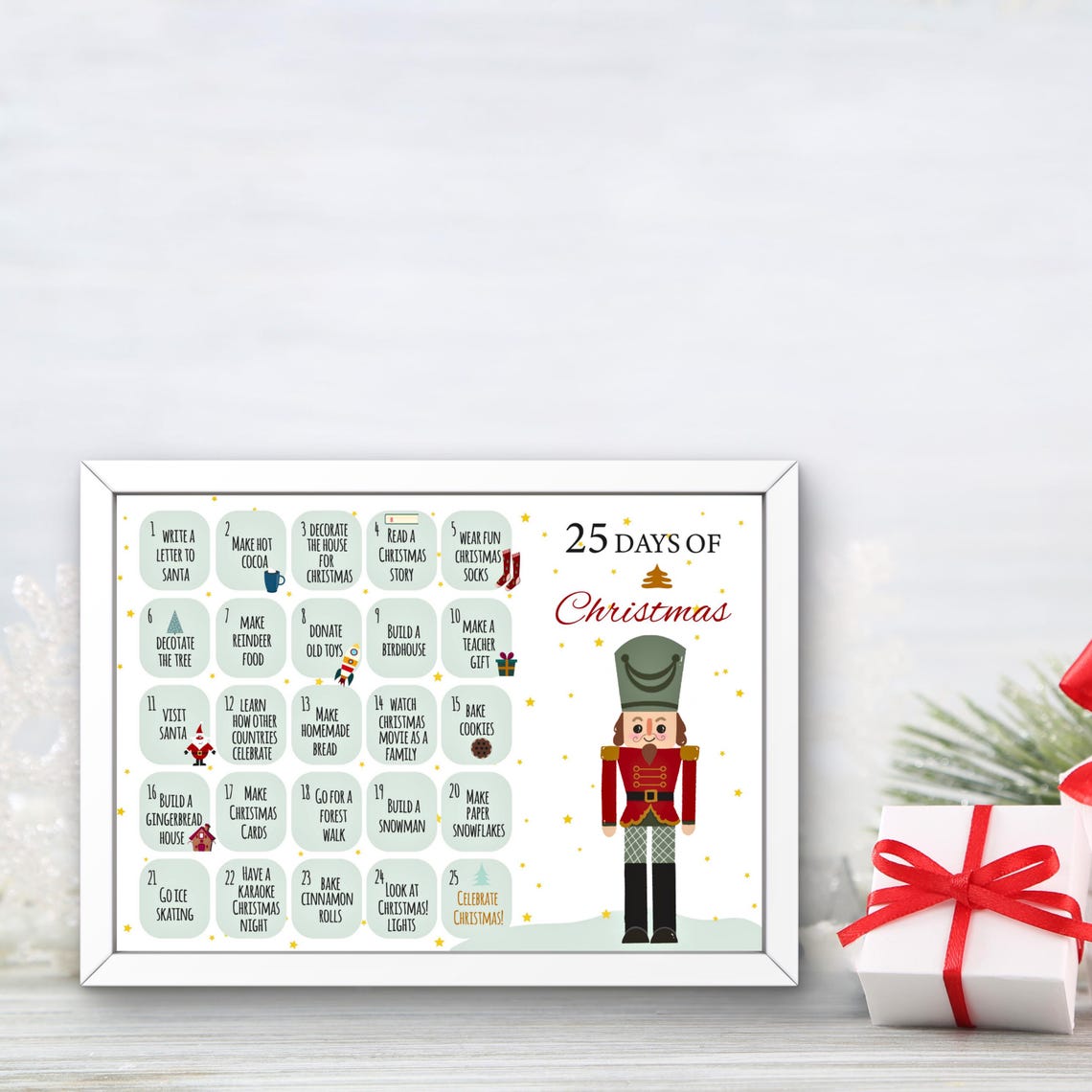 Advent Calendar Printable Bundle - Pdf, PNG, EPS | DIY Christmas Countdown | Instant Digital ...