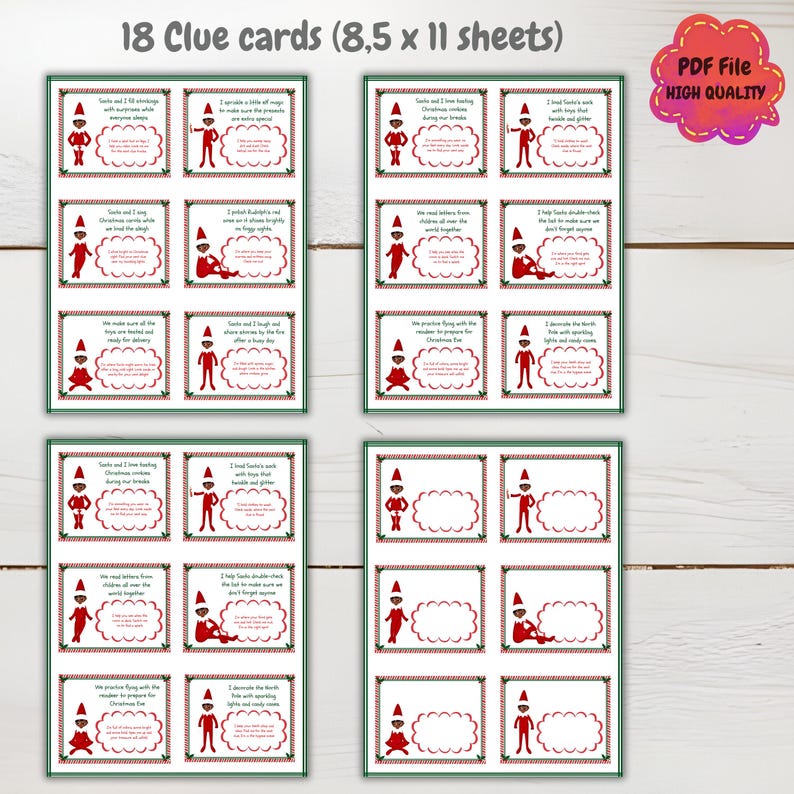 Elf Christmas Treasure Hunt: Fun Scavenger Hunt Game (instant Download ...