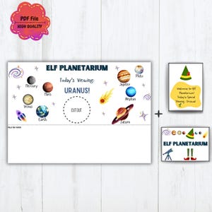 Elf Planetarium and Printable Elf Welcome Cards Elf Creative Props ...