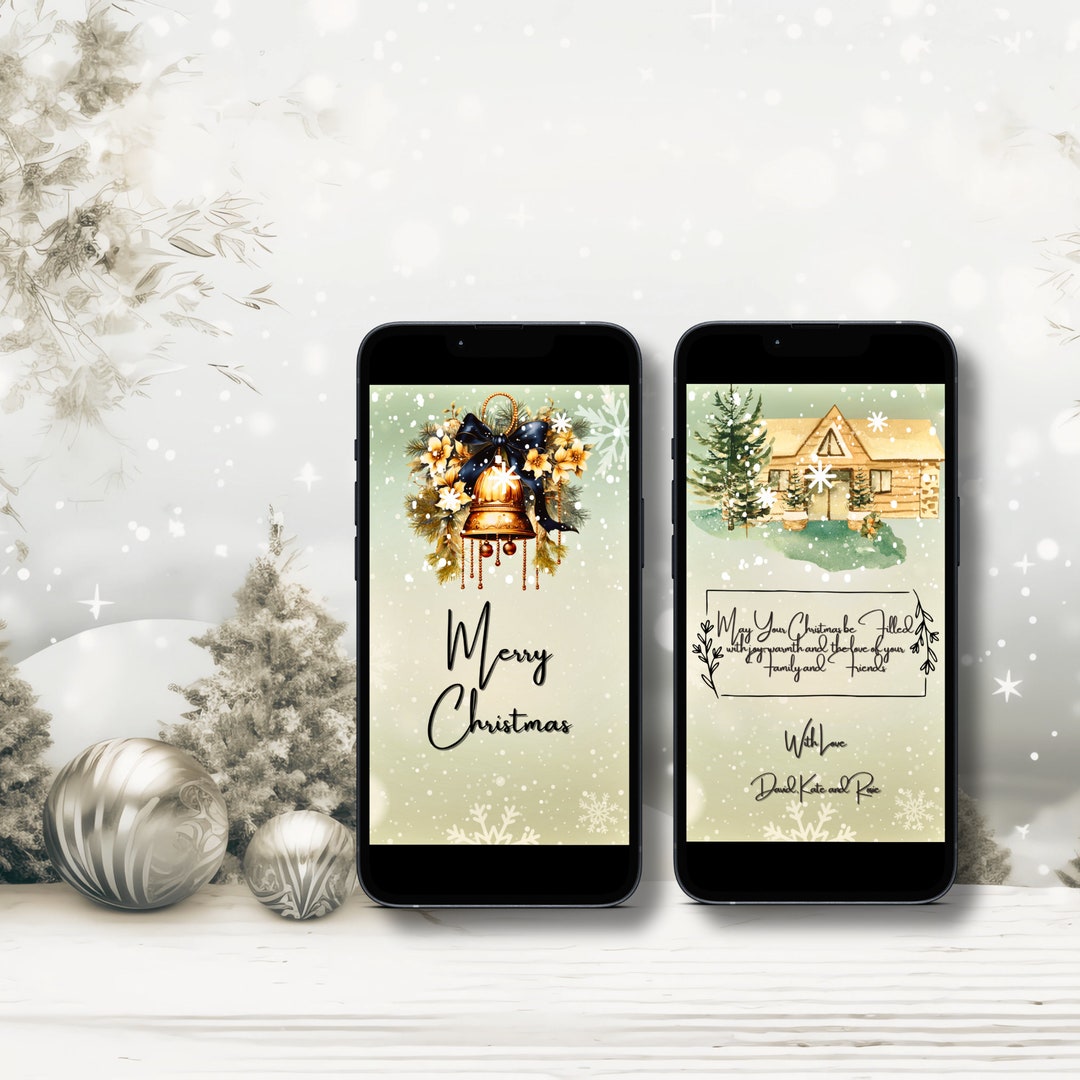 Editable Christmas Greeting Mobile Video: Festive Bells Template ...