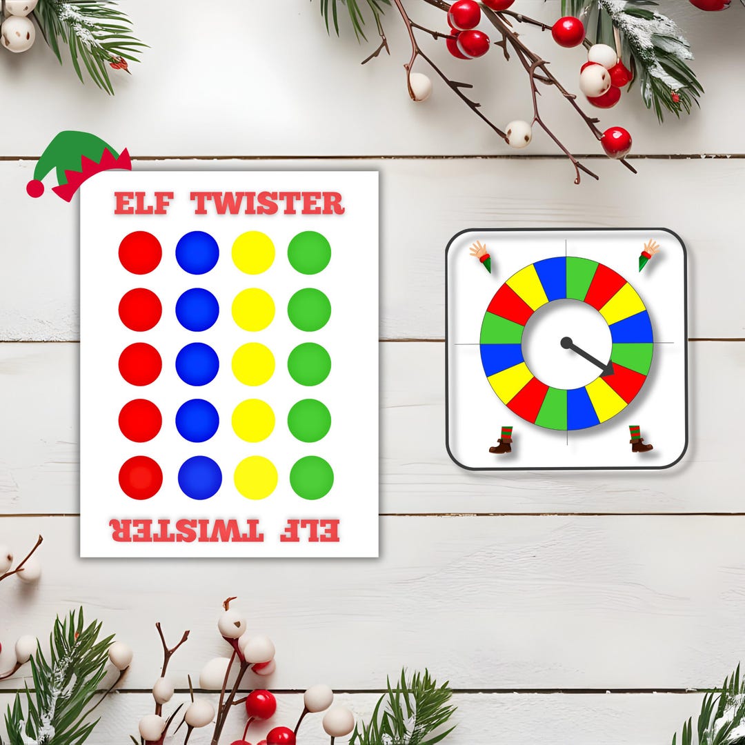 Christmas Elf Twister Game Printable PDF Fun Elf Activity for Kids ...