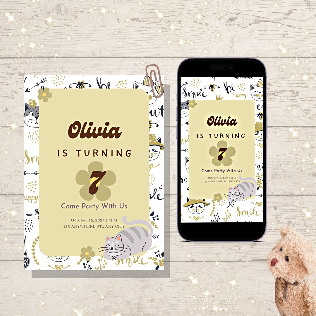 Editable Birthday Invitation Digital Kids Party Invite Printable ...