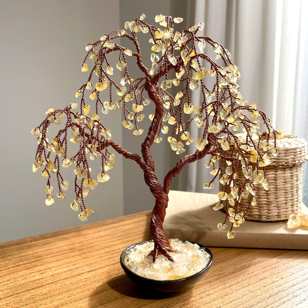 Citrine Willow Crystal Tree,abundance Tree of Life, Natural Stone Tree ...