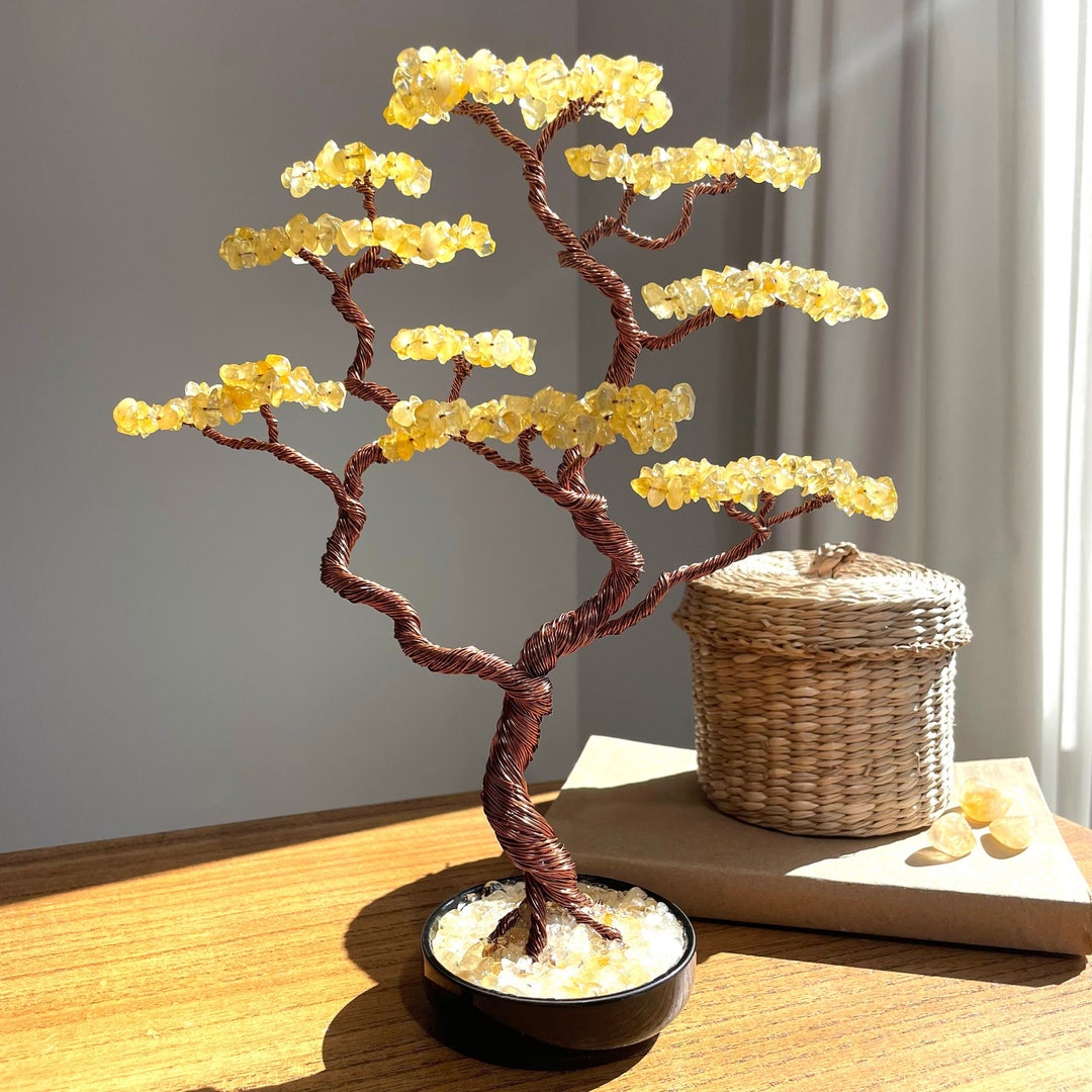 Large Citrine Bonsai Crystal Tree , Tree of Life, Abundance Tree of ...