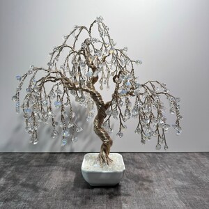 Moonstone Willow Bonsai Tree, Chakra Healing Gemstone Tree, Stone of ...