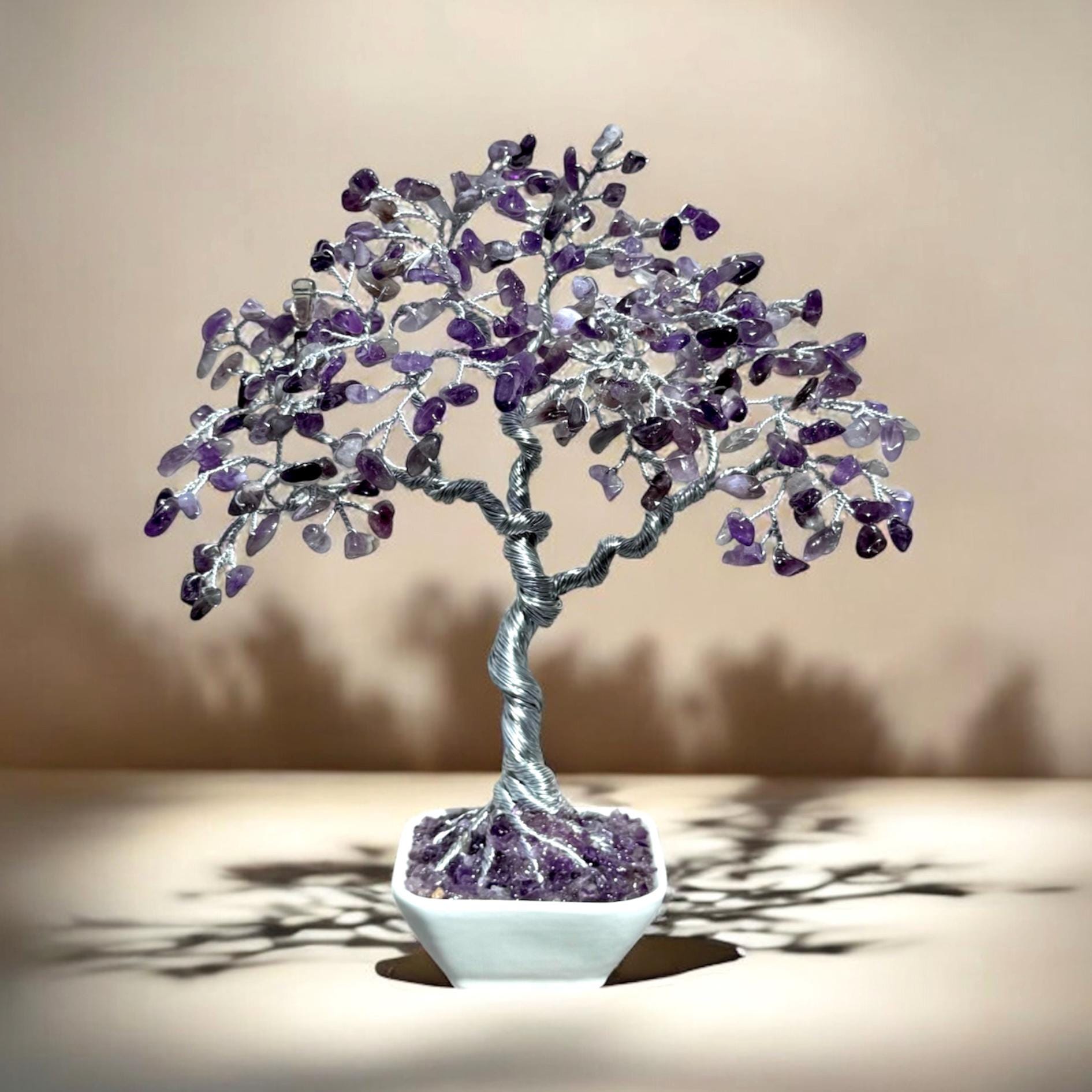 Amethyst Crystal Tree of Life: Wire Gemstone Feng Shui Decor - Etsy