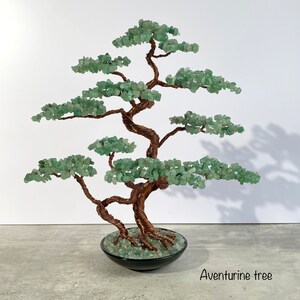 Aventurine Aquamarine Bonsai Tree: Healing Gemstone Tree of Life - Etsy