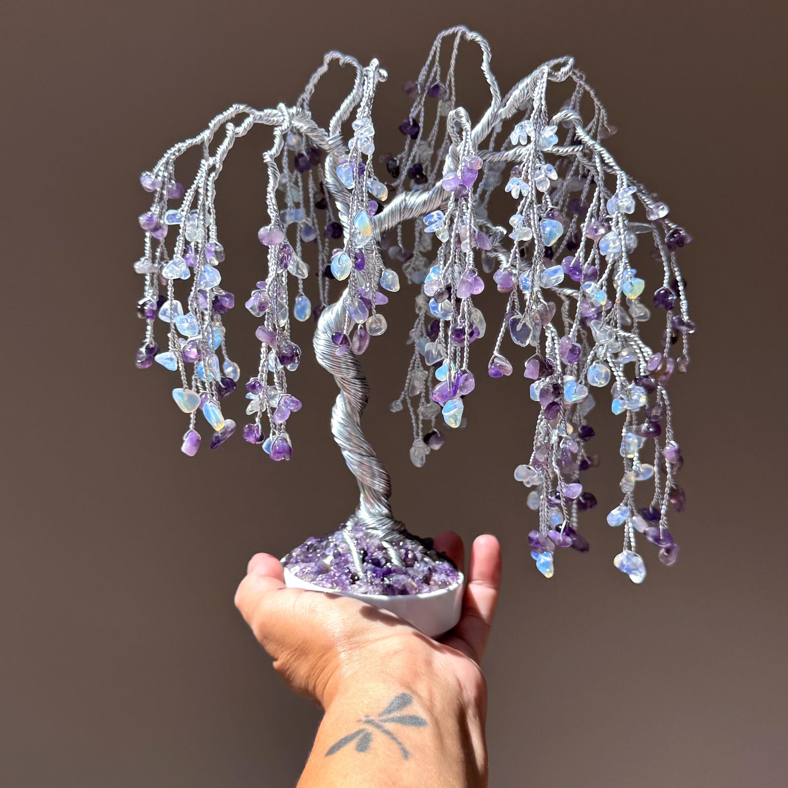 Amethyst and Opal Crystal Willow Tree: Chakra Healing Feng Shui Decor ...