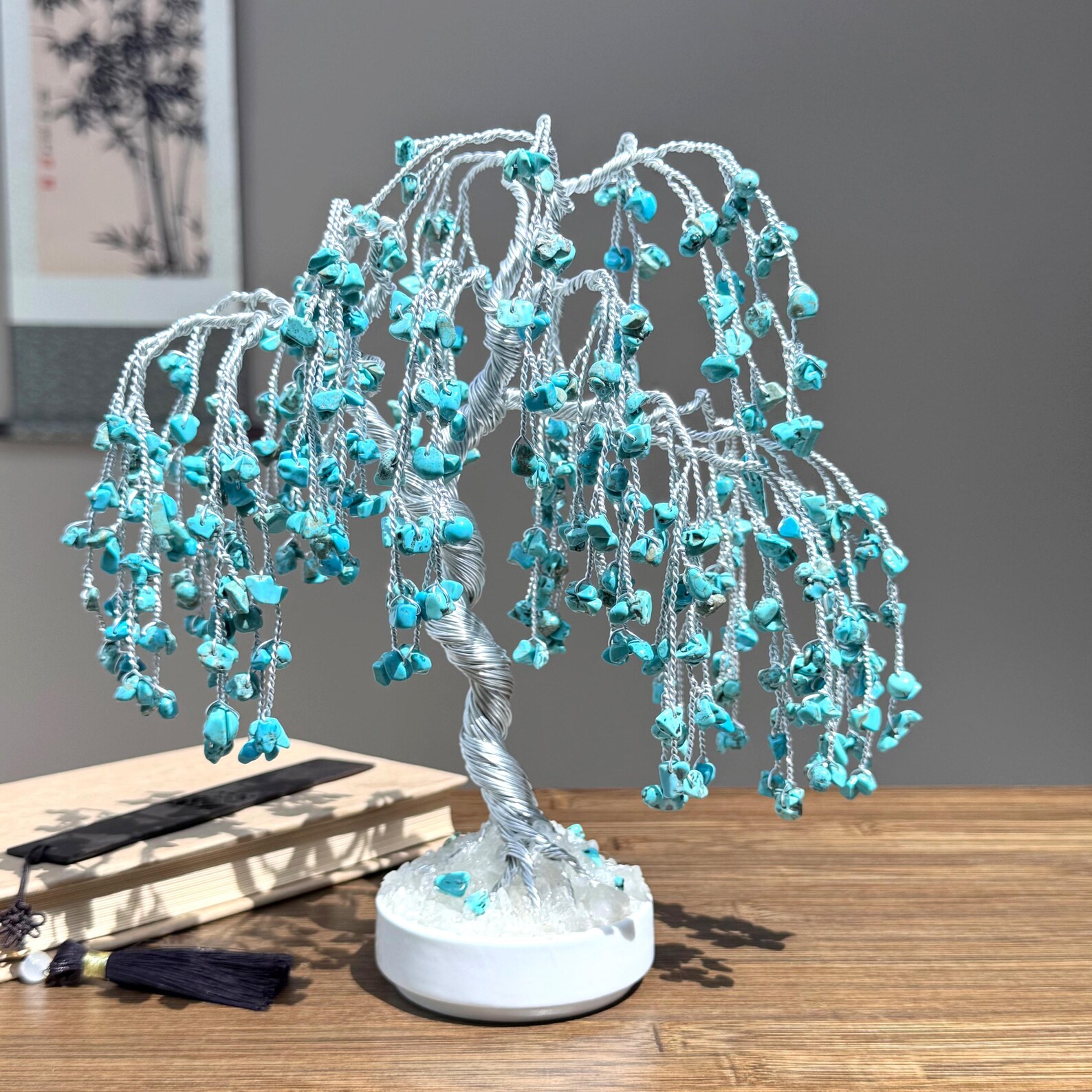 Turquoise Willow Tree of Life, Chakra Healing Gemstone Sculpture - Etsy