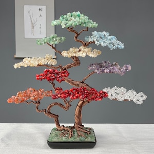 Seven Chakra Bonsai Crystal Tree, Gemstone Tree, Natural Crystal Tree ...