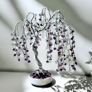 Amethyst Opal Crystal Willow Tree: Chakra Healing Feng Shui Decor - Etsy