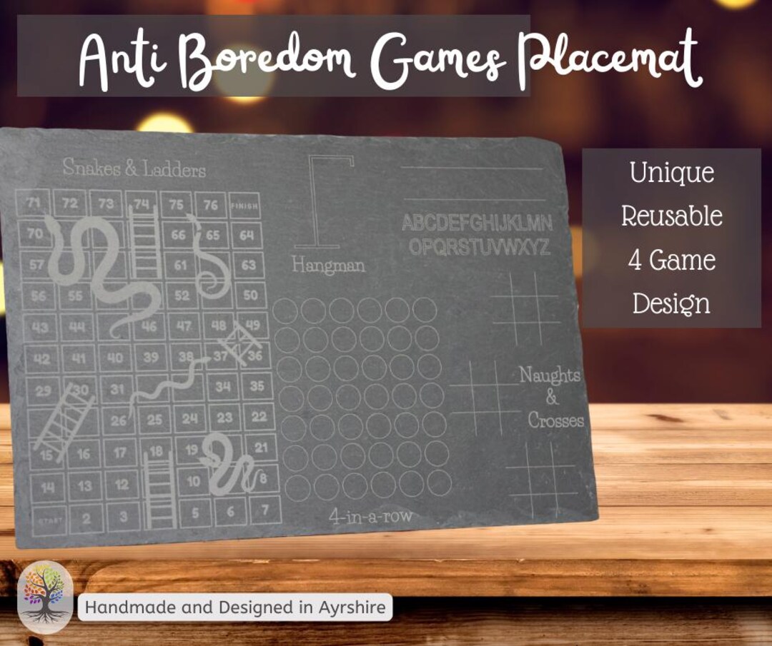 4-in-1 Placemat Game Board SVG for Desktop Laser Xtool Glowforge. Anti ...