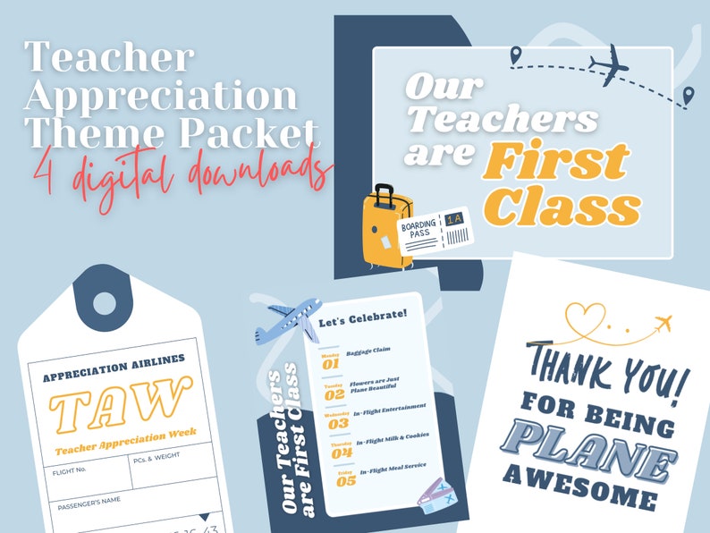 Aviation Teacher Appreciation Kit | Travel Theme (PDF Download) - Etsy