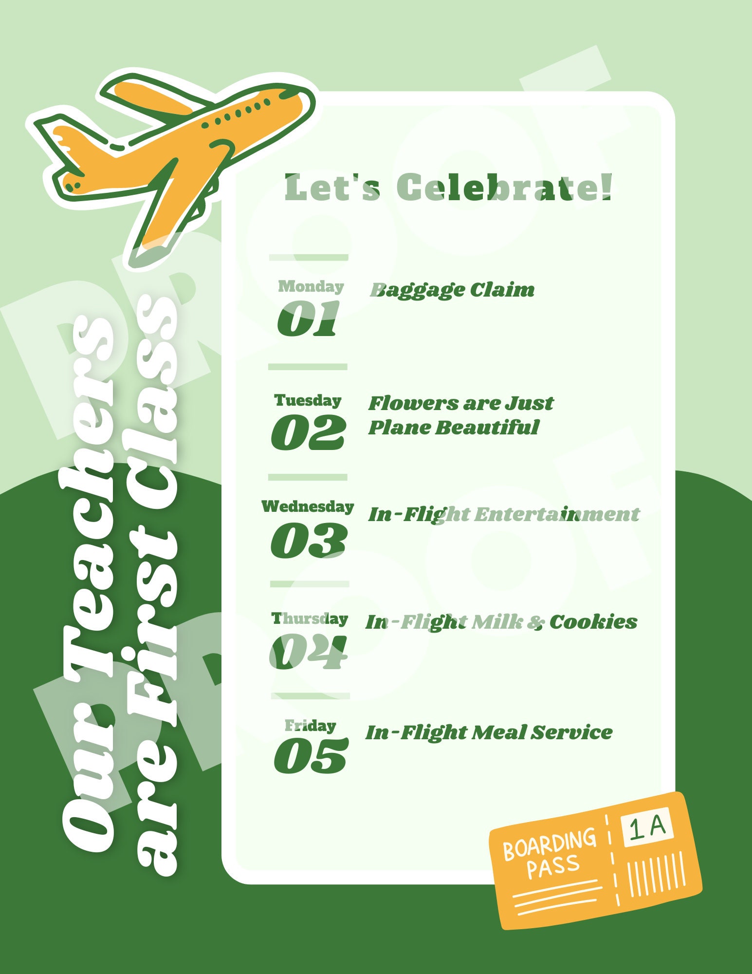 Teacher Appreciation Download Kit| Our Teachers Are First Class ...