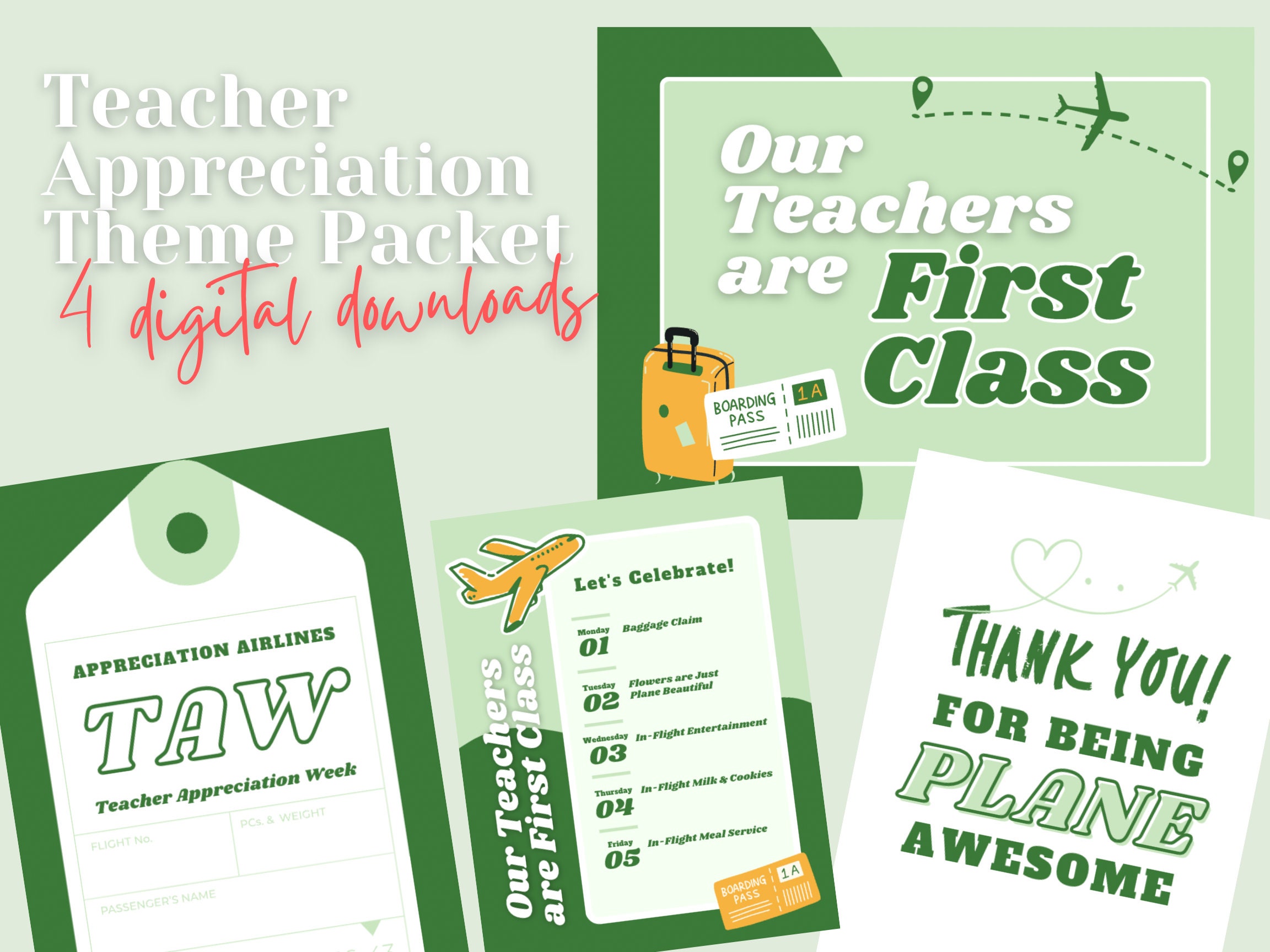 Aviation Teacher Appreciation Kit | Printable Travel Theme (PDF) - Etsy