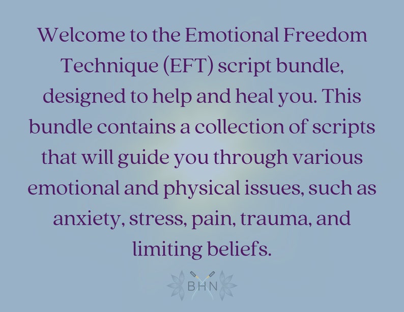 EFT Tapping Script Bundle, Emotional Freedom, Tapping, EFT, Personal ...