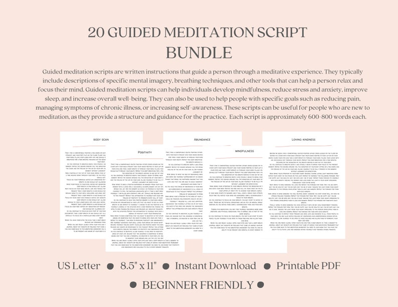 20 Guided Meditation Scripts, Mindfulness, Relaxation, Anxiety Relief ...