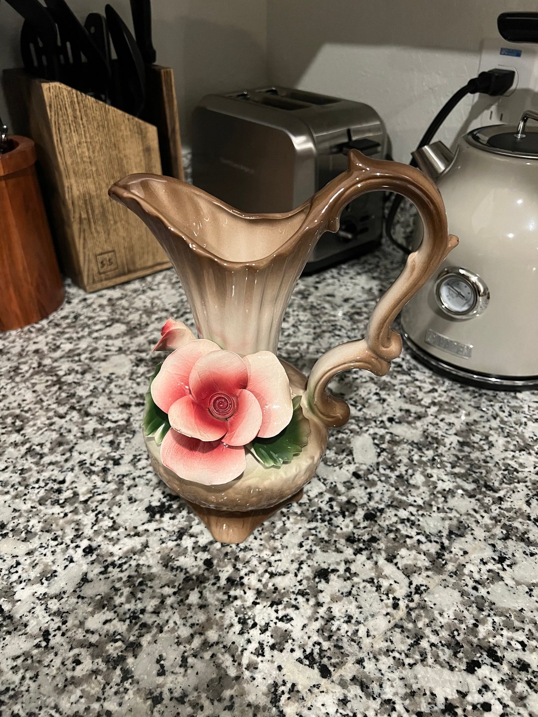 Beautiful Nuova Capodimonte Pitcher Pink Flower - Etsy