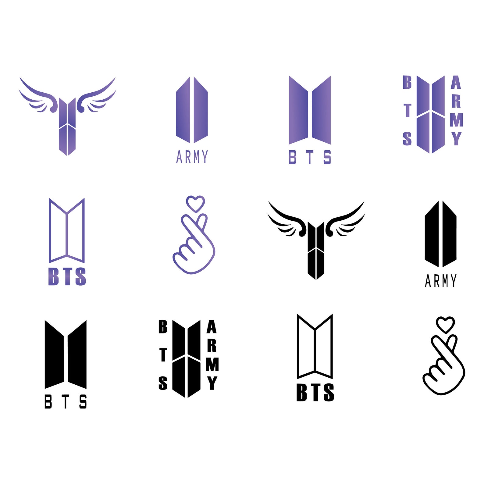 BTS Svg Bundle, Png, Kpop Svg Files for Cricut, Bt21 Svg, Clipart ...