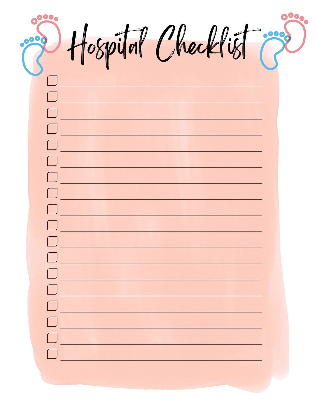 Hospital Checklist - Etsy