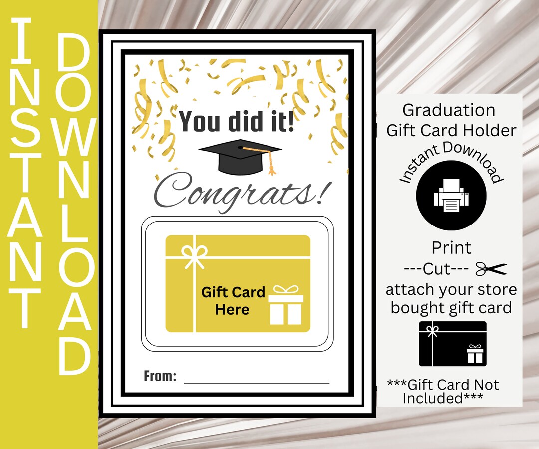 Graduation Gift Card Holder Printable – Congrats Grad Gift Card Holder ...