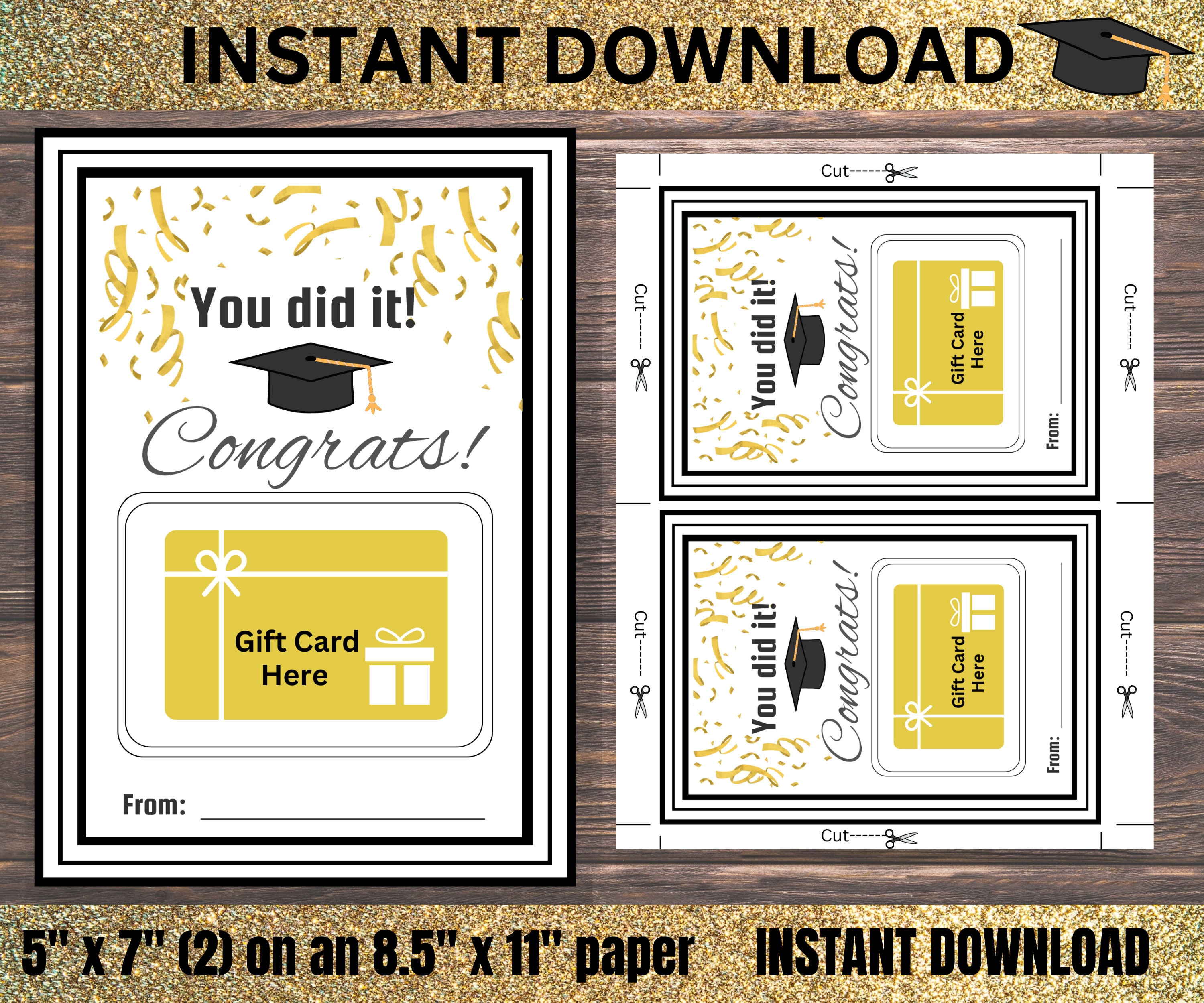 Graduation Gift Card Holder Printable – Congrats Grad Gift Card Holder ...