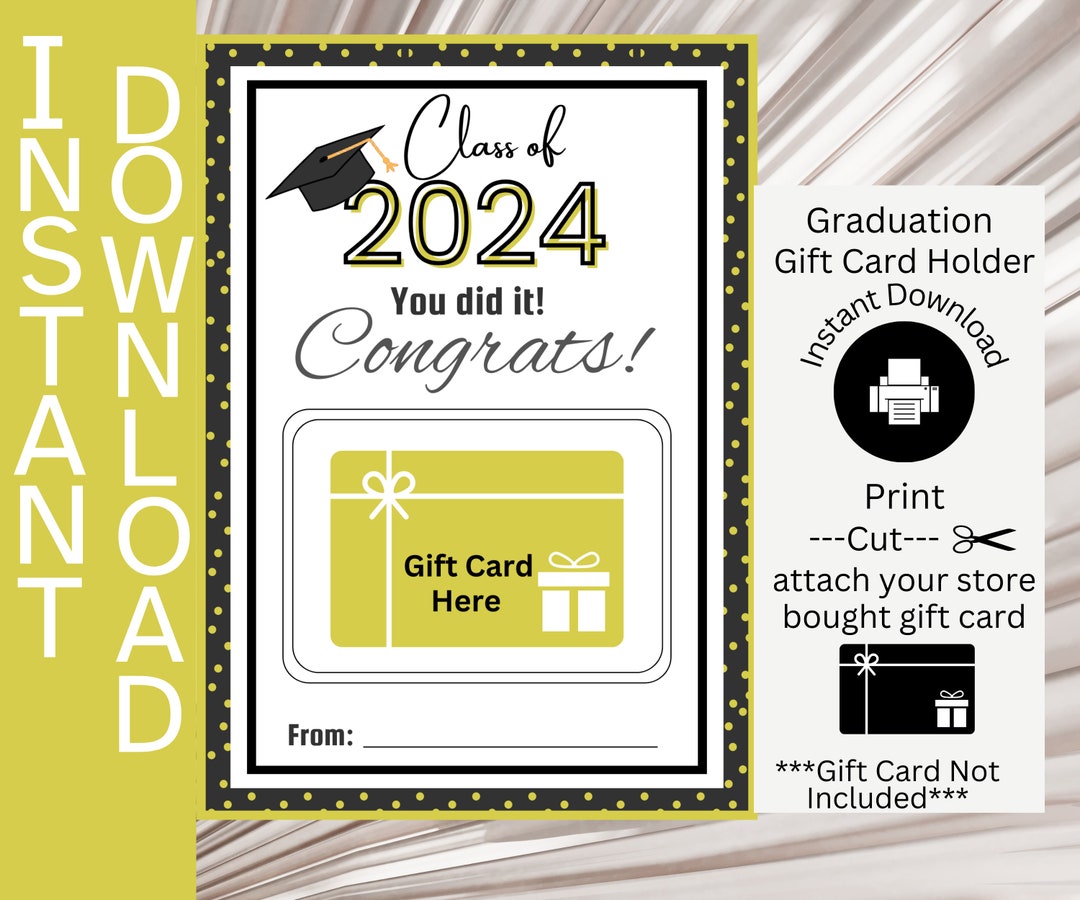Graduation Gift Card Holder Printable Congrats Grad Gift Card Holder ...