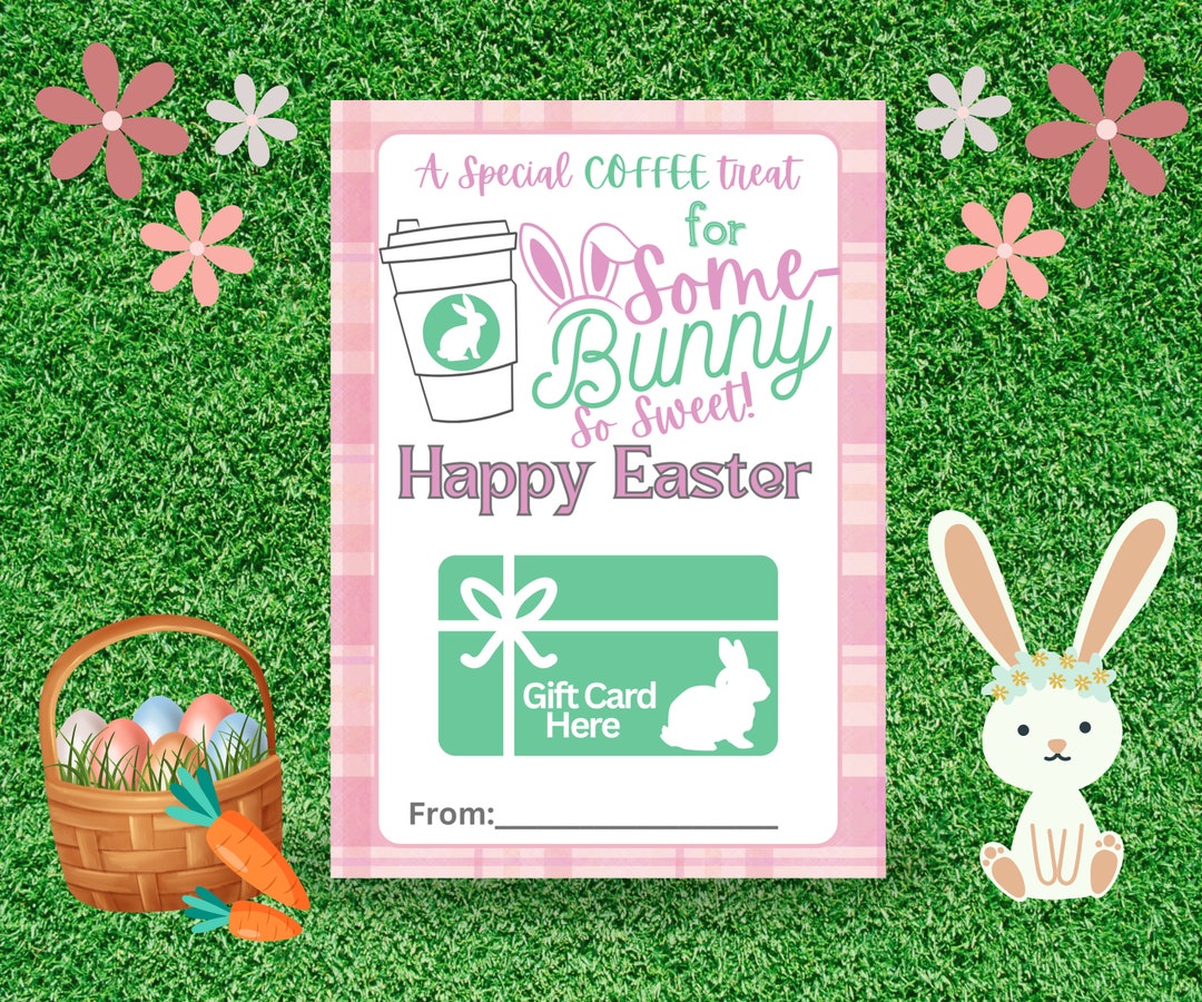 Printable Easter Gift Card Holder, Coffee Gift Card Holder, Gift Card ...
