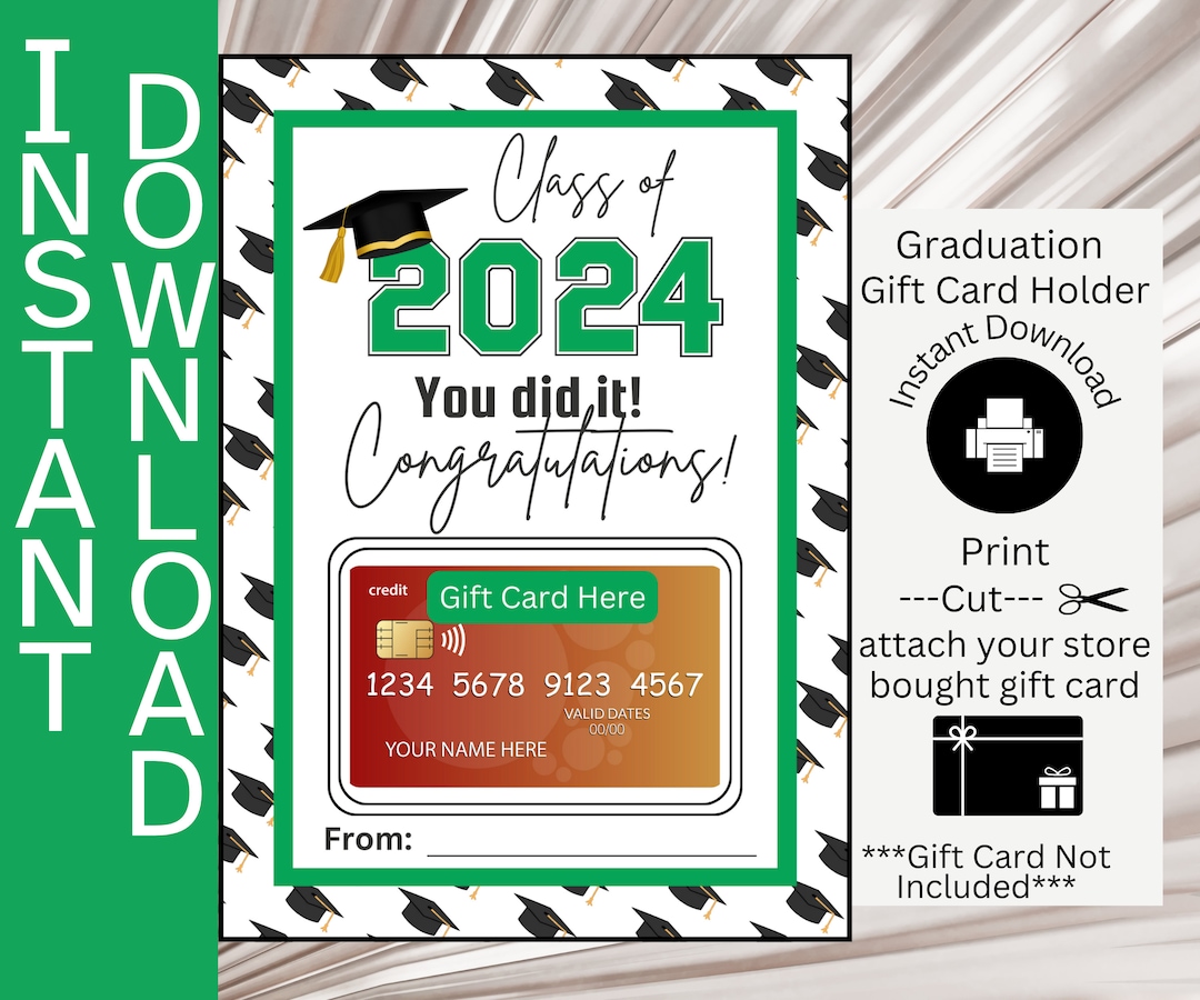 Graduation Gift Card Holder Printable Congrats Grad Gift Card Holder ...