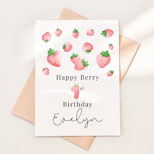 Granddaughter Berry 1st Birthday Card - Etsy