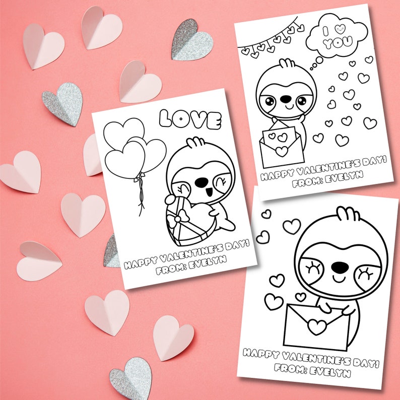 Kids Printable Activity Coloring Page Kids Valentines Day - Etsy