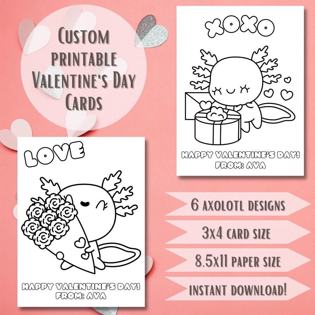 Valentines Day Print Out for Kids Custom Printable Valentine Card for ...