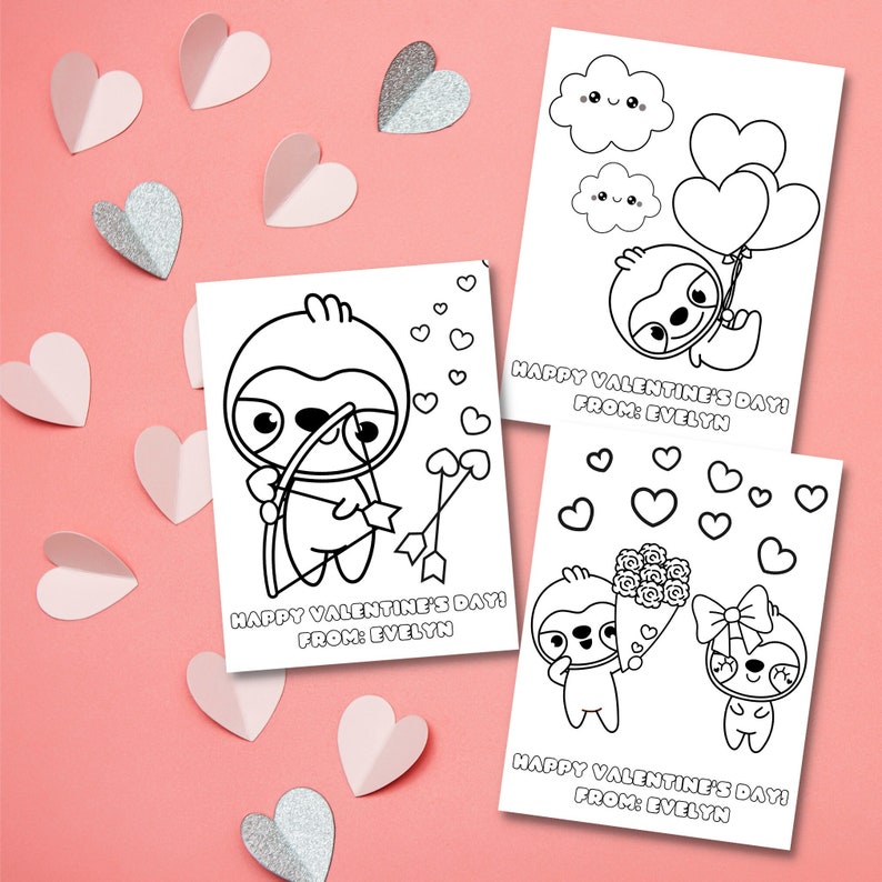 Kids Printable Activity Coloring Page Kids Valentines Day - Etsy