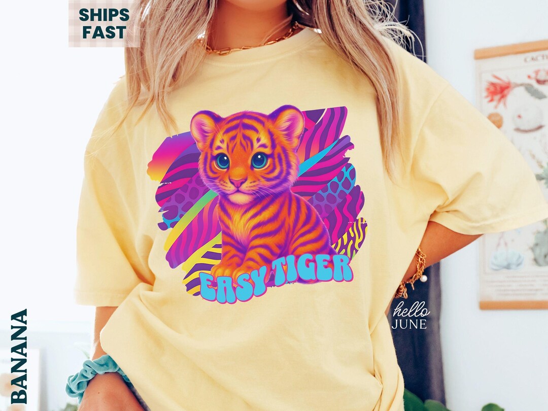 Easy Tiger 90s Inspired Tiger Shirt 90s Shirt Women 80s Tee Shirts 90s ...