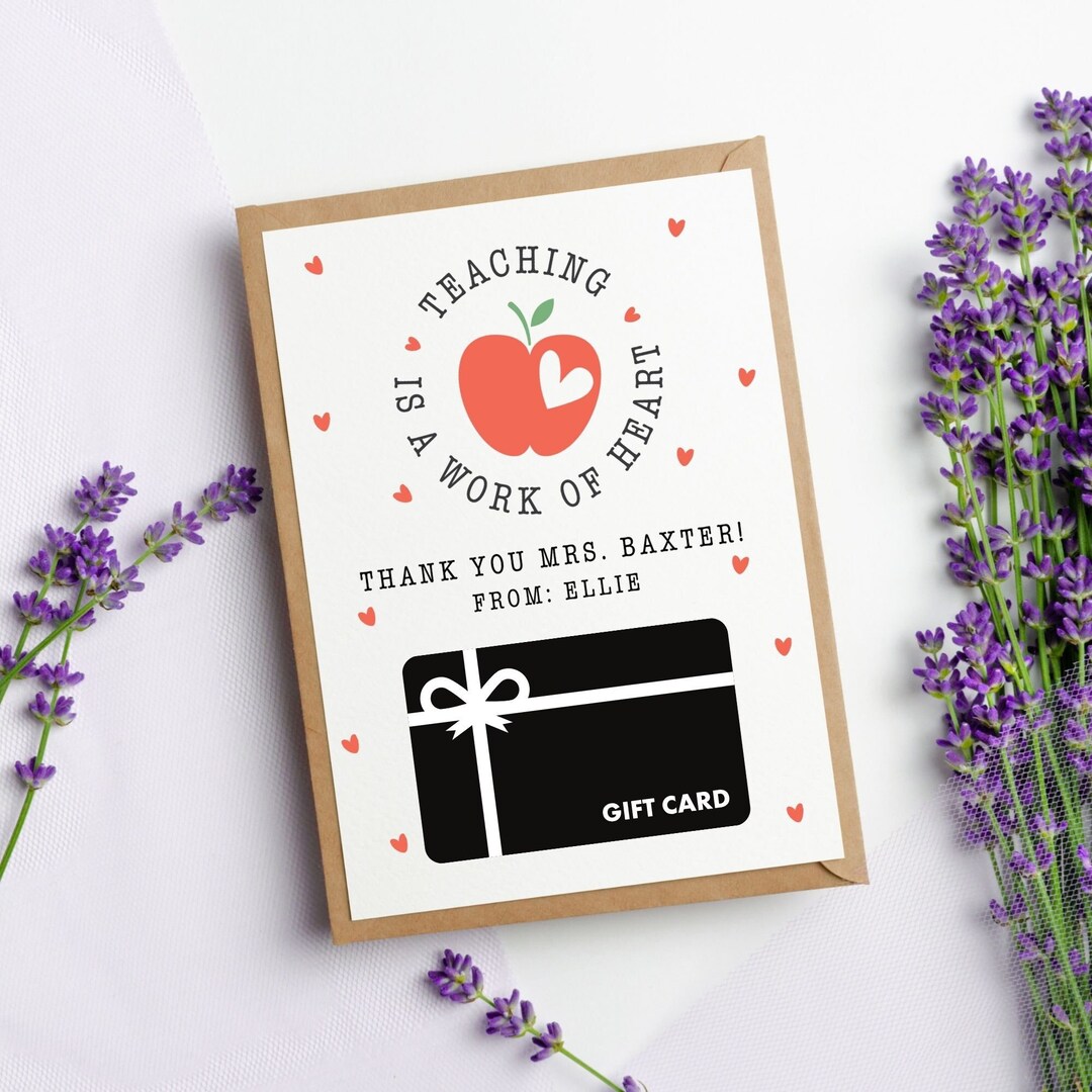 Teacher Appreciation Week Personalized Teacher Gift Card Holder Card ...