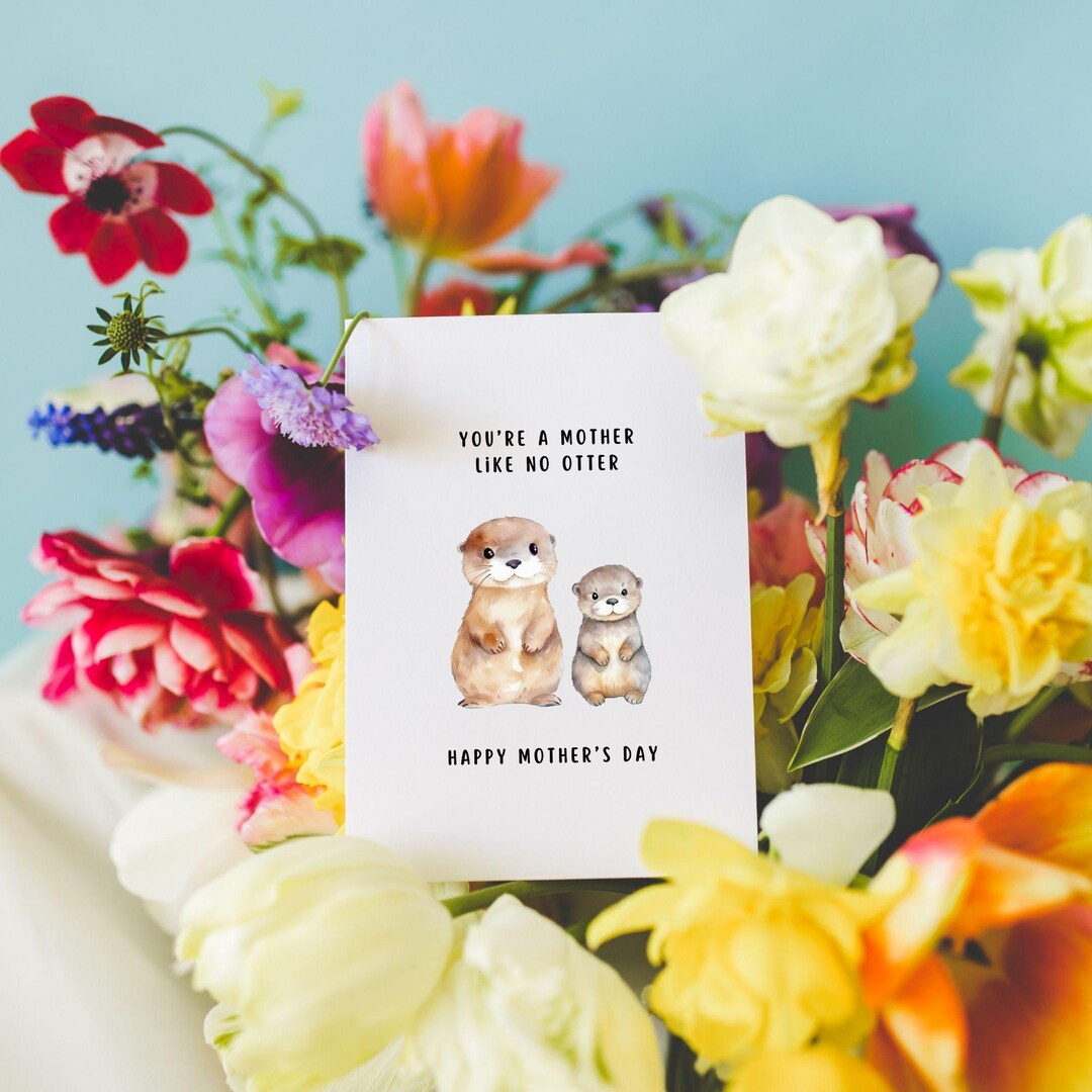 Otter Mothers Day Card From Daughter Mothers Day Card for Wife Mothers ...