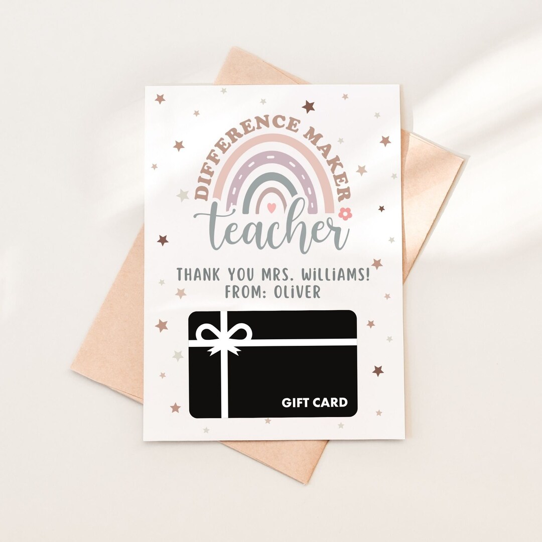 Teacher Appreciation Week Personalized Teacher Gift Card Holder Card ...