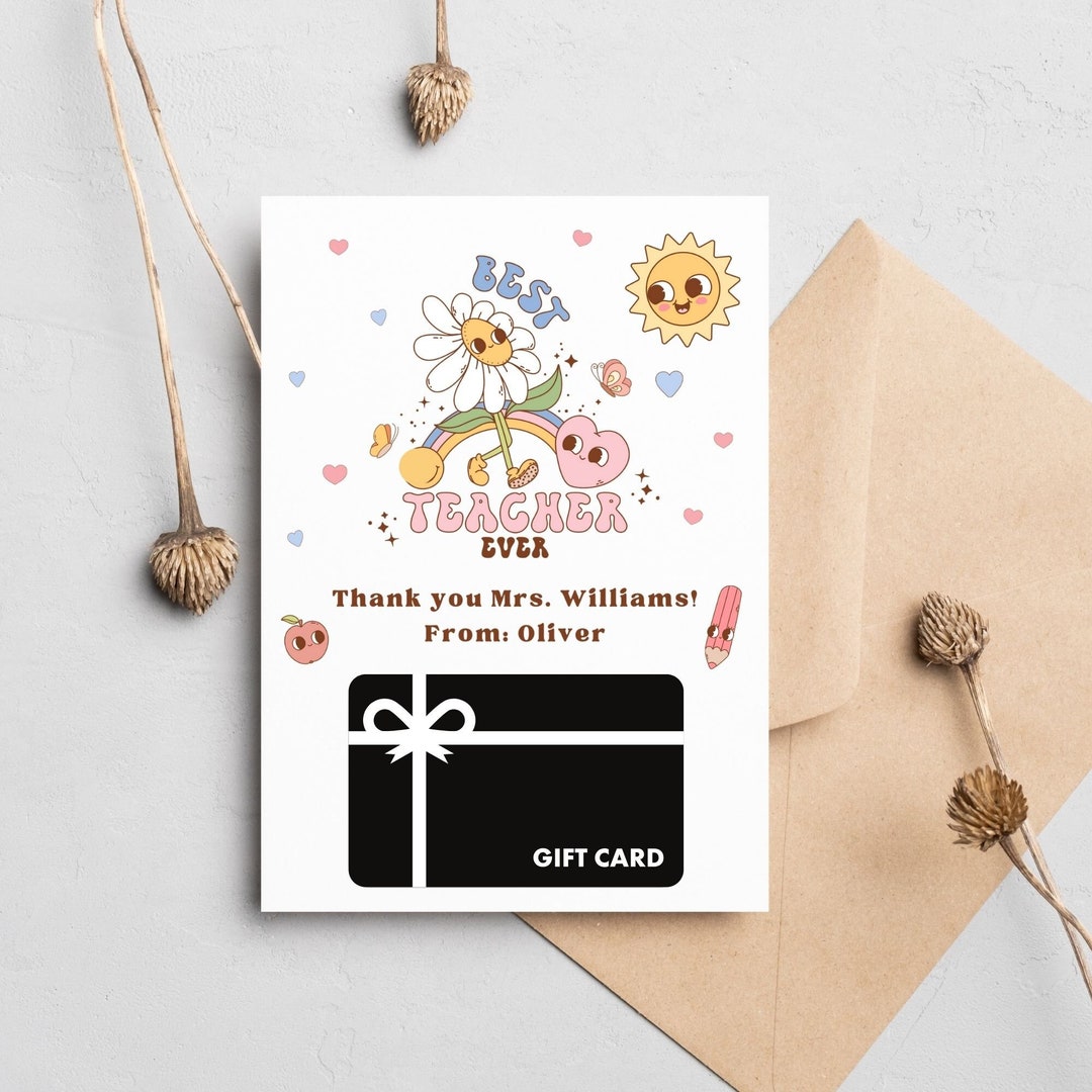 Teacher Appreciation Week Personalized Teacher Gift Card Holder Card ...