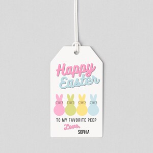 Personalized Easter Gift Tags, Printable Easter Favor Tag, Favorite ...