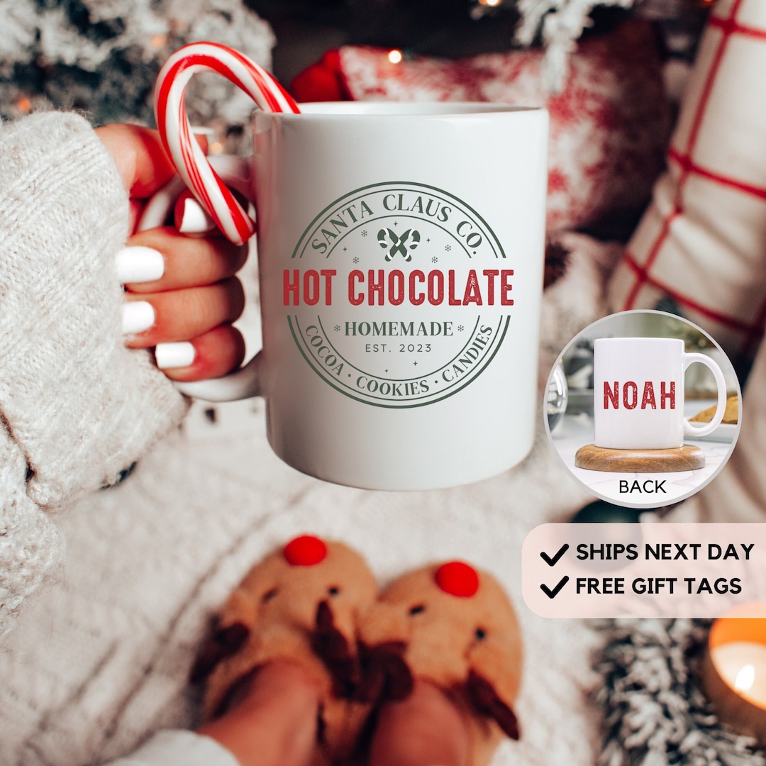 Personalized Christmas Hot Cocoa Mug for Kids North Pole Hot - Etsy