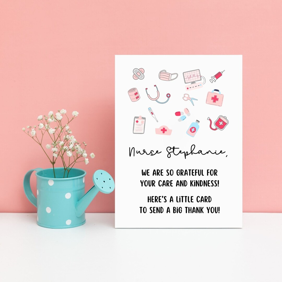 Custom Nurse Thank You Card Nurse Appreciation Week, Personalized Nurse ...