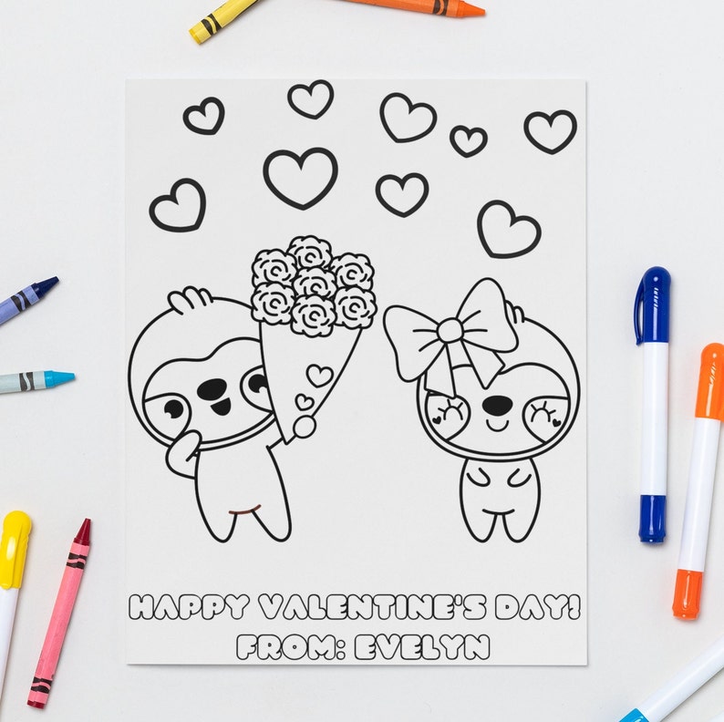 Kids Printable Activity Coloring Page Kids Valentines Day - Etsy