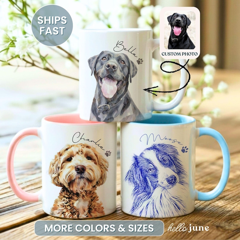 Watercolor Dog Mug - Etsy