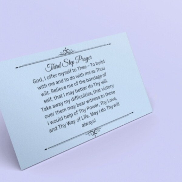 Third Step Prayer Card - Etsy