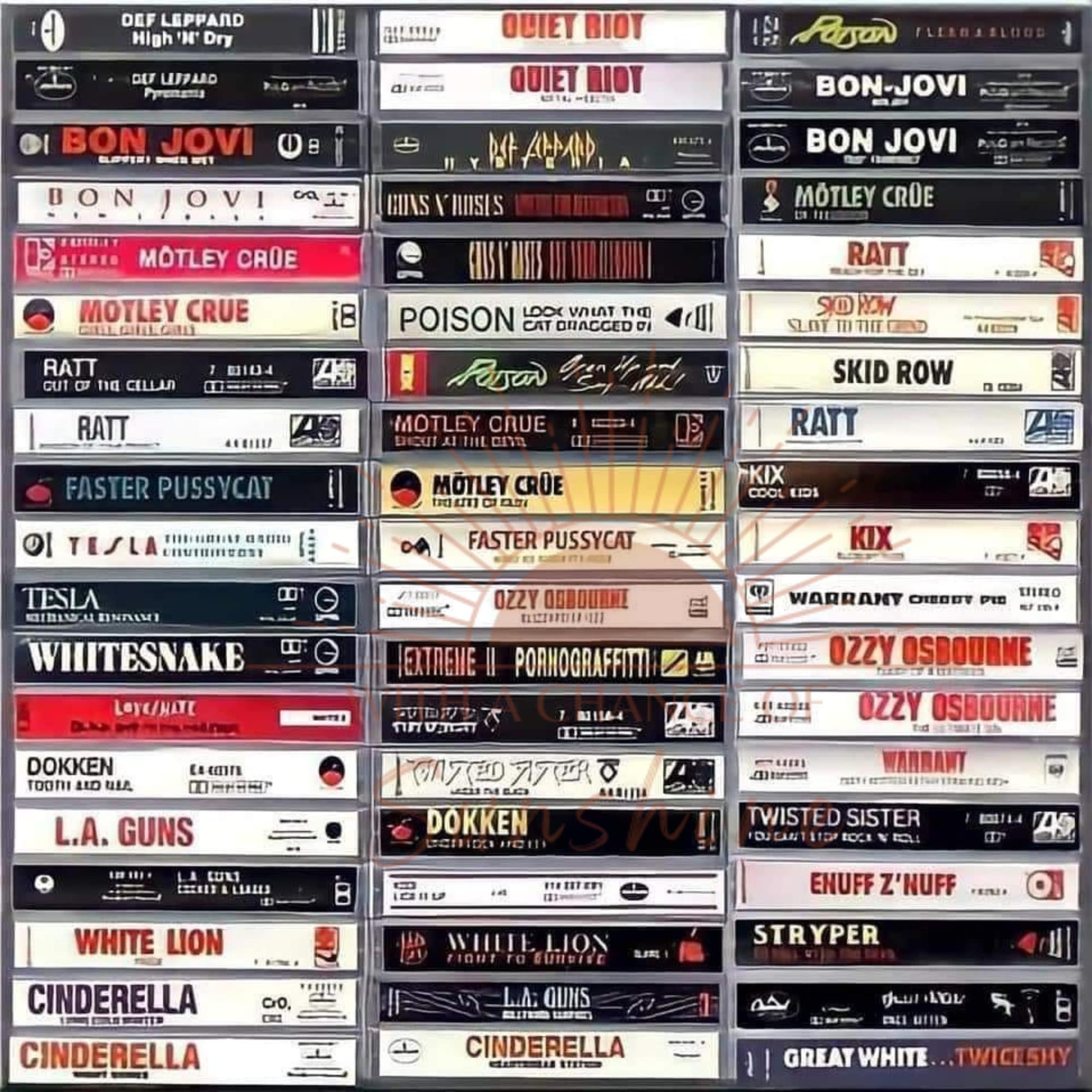 Rock Band Cassette Tape 80's Hair Bands 20 Oz Stainless Steel ...