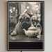 Pug and a Teapot Wall Art, Funny Black and White Pug Poster, Kitchen ...