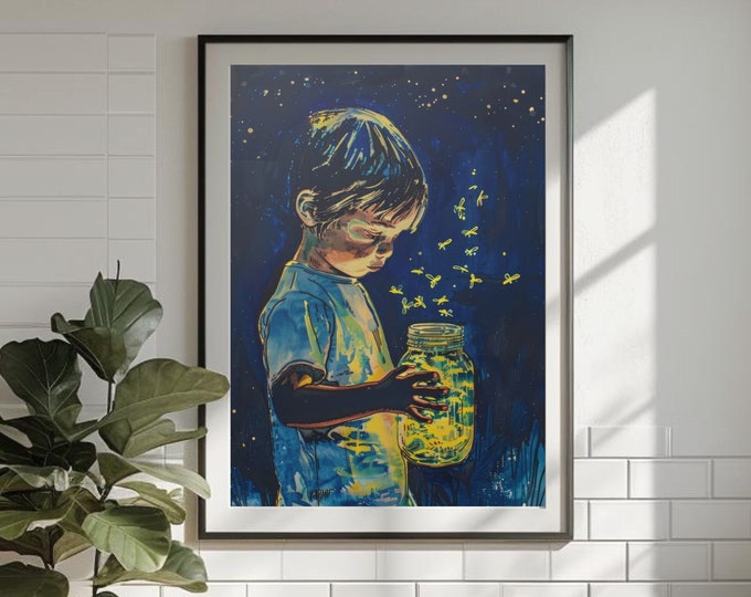 Girl on a Bunny Wall Art Retro Screen Print Poster Simple Kids Wall Art ...