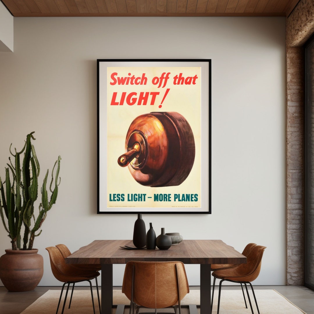 Vintage Light Switch Wall Art War Propaganda UK Poster - Etsy
