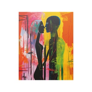 Abstract Kissing Couple Wall Art Love Poster - Etsy